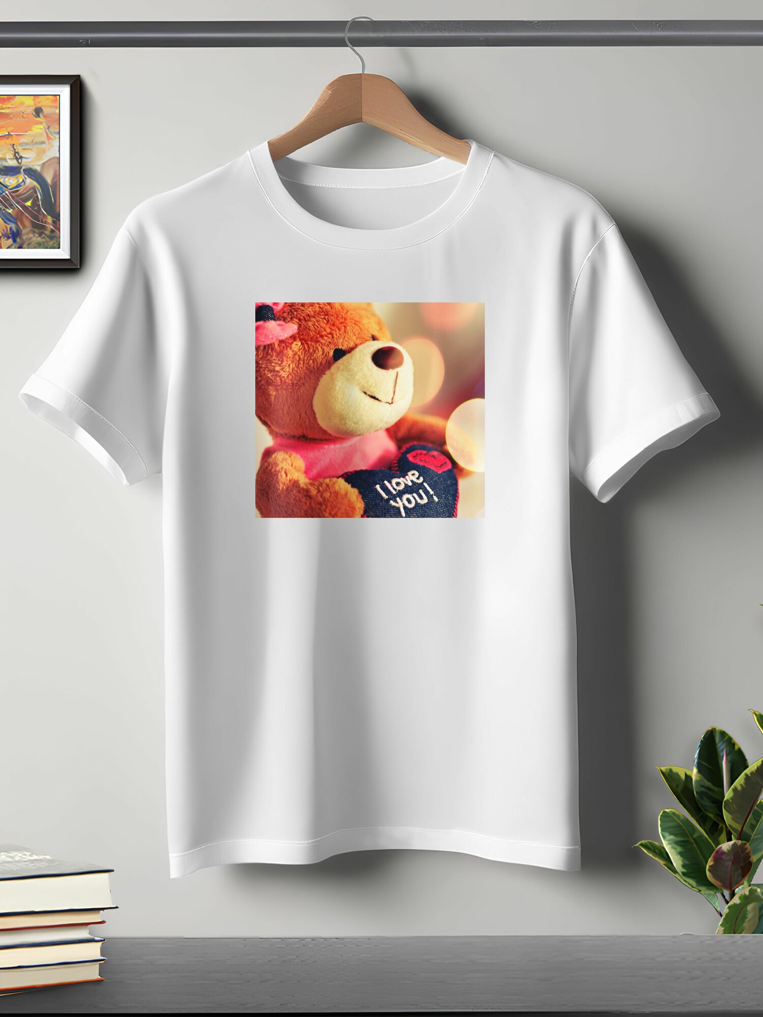 Футболка  Детская ONEQ 158 (13-14) размер с принтом День Святого Валентина, белая