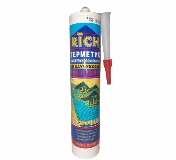 Герметик RICH каучук. прозрачный 310x15шт/