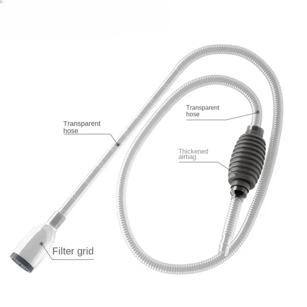 MOONBIFFY Полуавтоматический аквариумный сифон Белый, Gray-1.5M