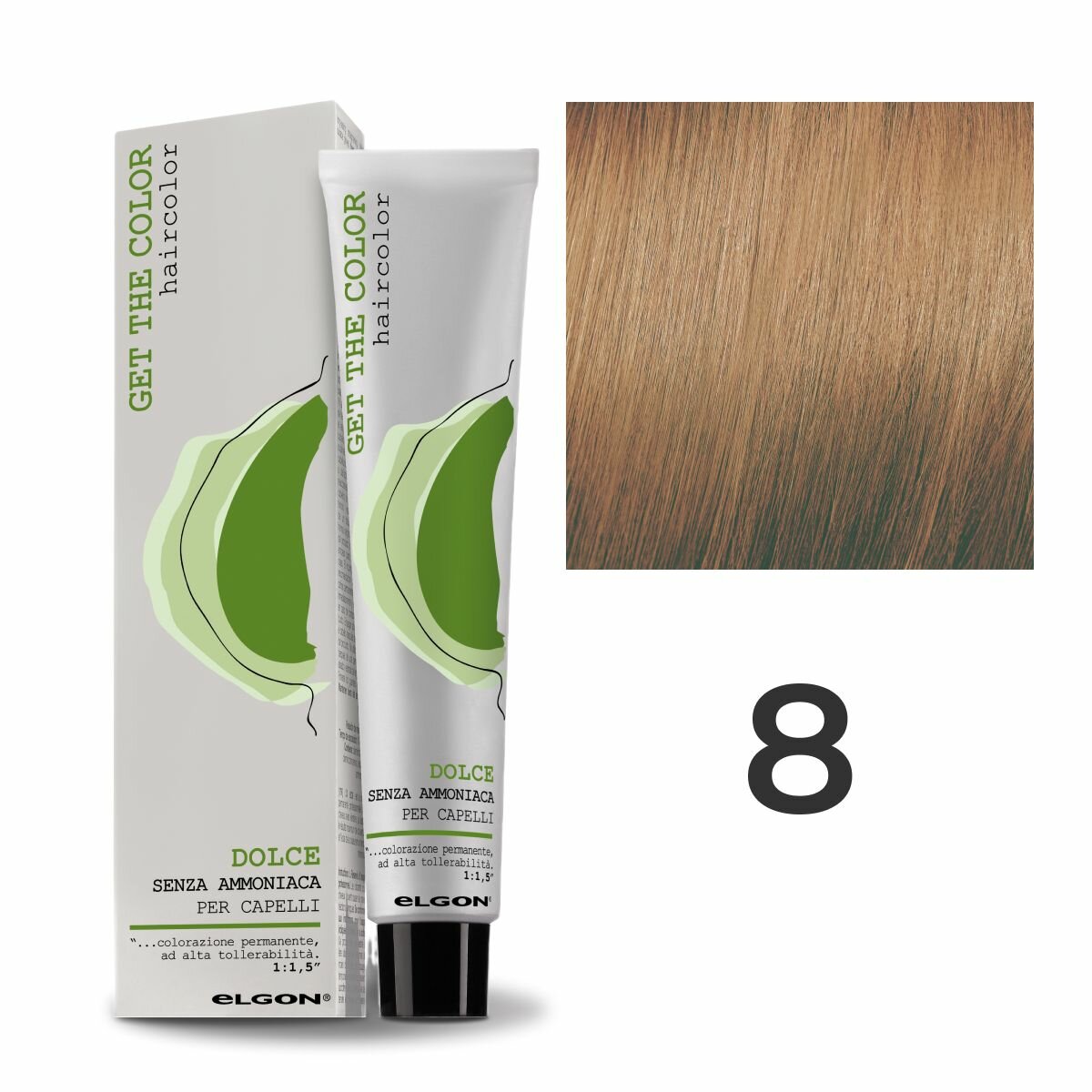Крем - краска для волос профессиональная Elgon Get the Color Dolce 8 Светлый русый 100 мл