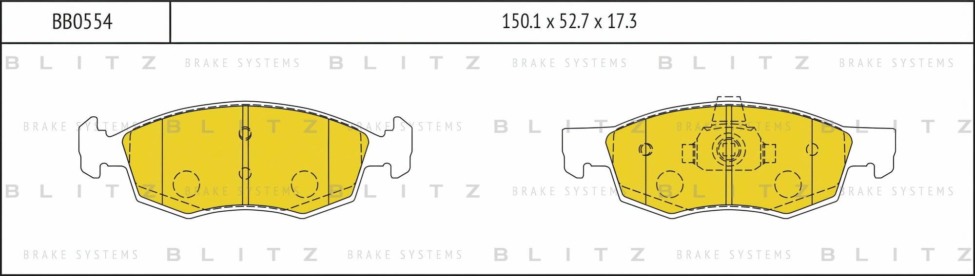 Тормозные колодки передние для Рено Логан 1, Экспресс, Ван, MCV, Сандеро BB0554 BLITZ