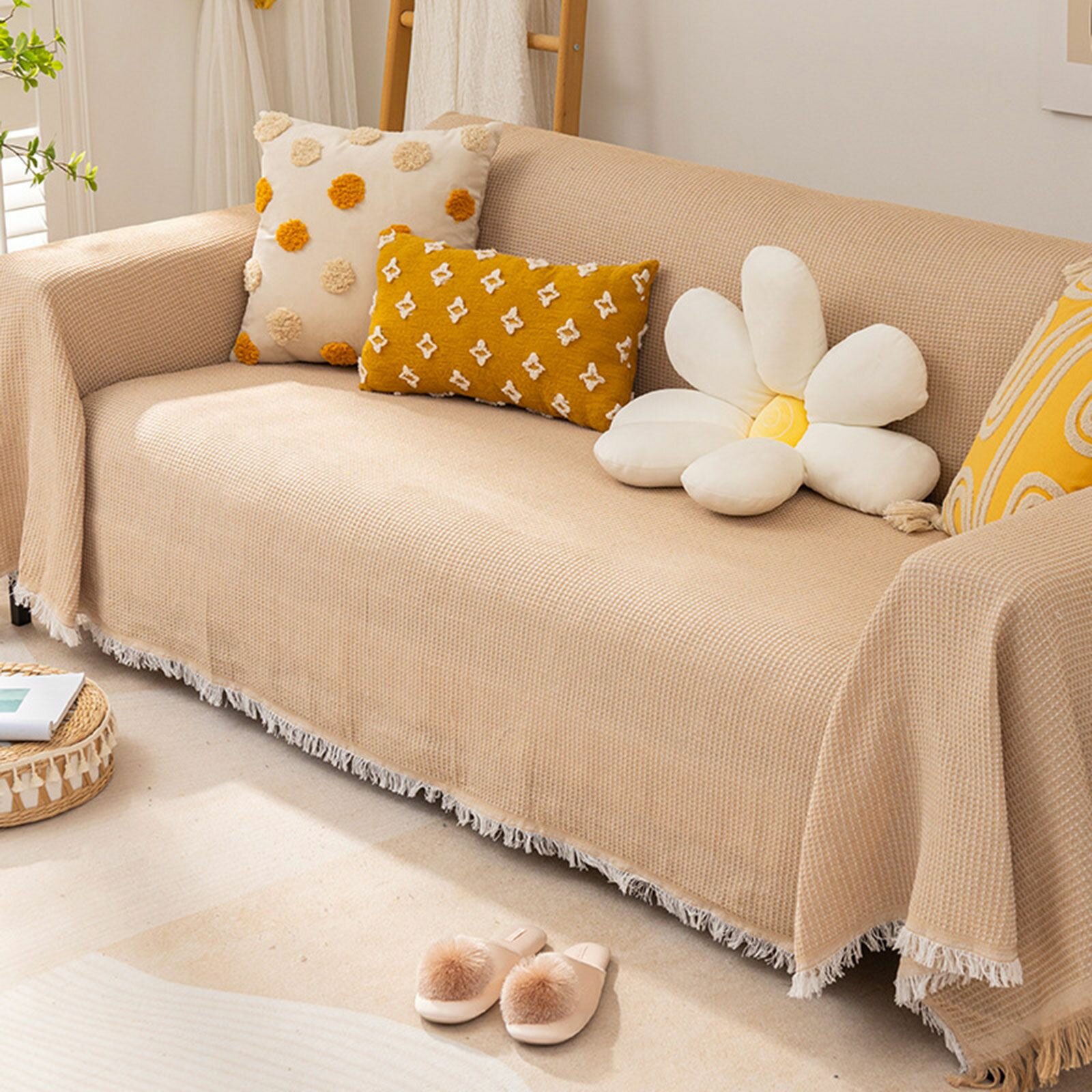 Дивандек, Диван Полное покрытие тканью, антискользящий универсальный коврик - 90*150см - Хаки