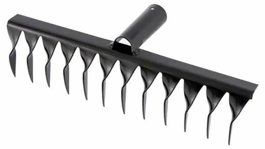 Грабли 12 зубьев стальные без черенка, 30х9х10 см