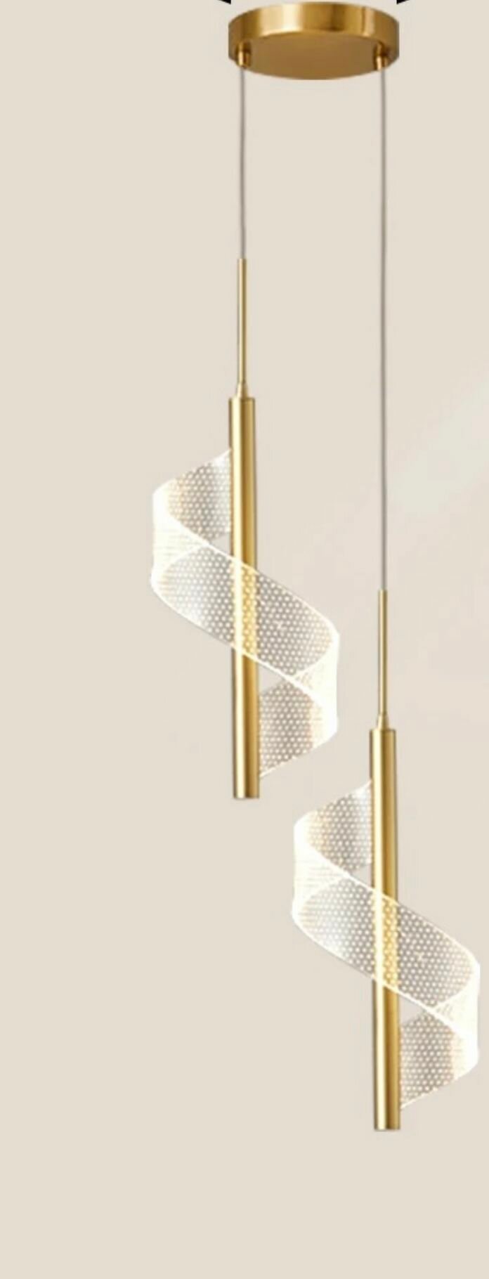 Светодиодный спиральный подвесной светильник в стиле Хай Тек.