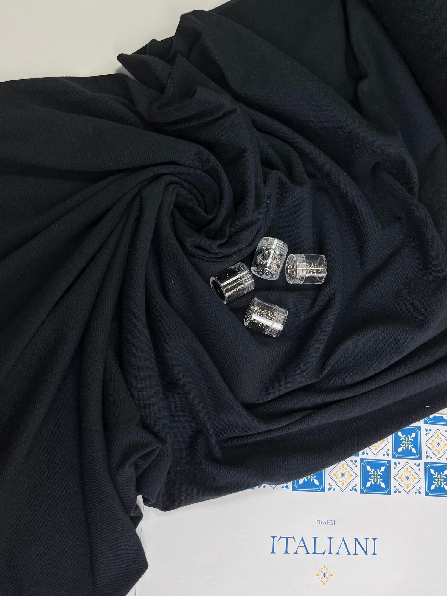 Трикотаж круговой вязки/хлопок/эластан/1 м*0,58 м/Италия