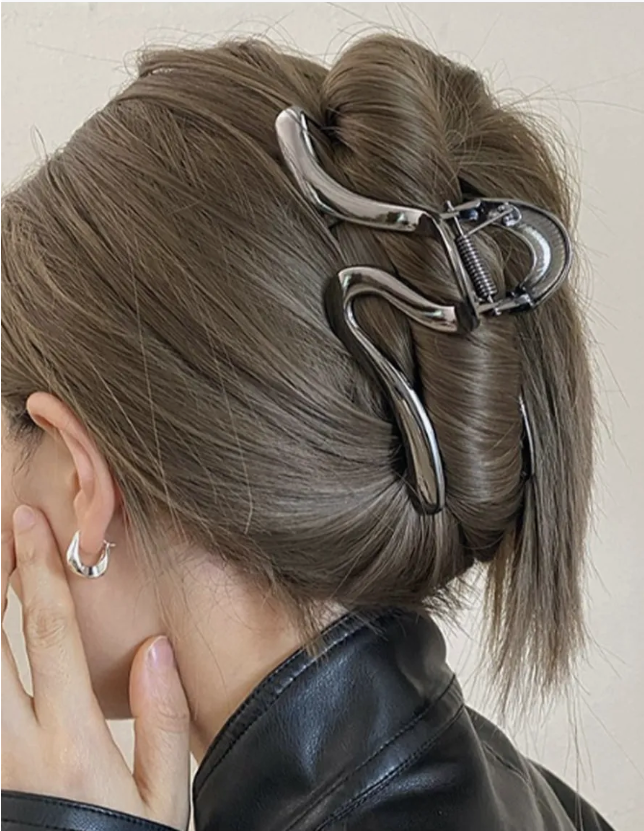 Краб для волос, серебрянный