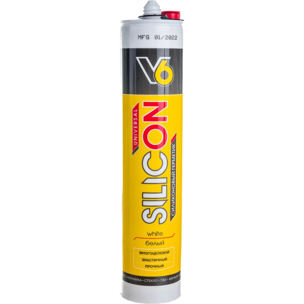 V6 Герметик силиконовый универсальный белый 260мл 11602929