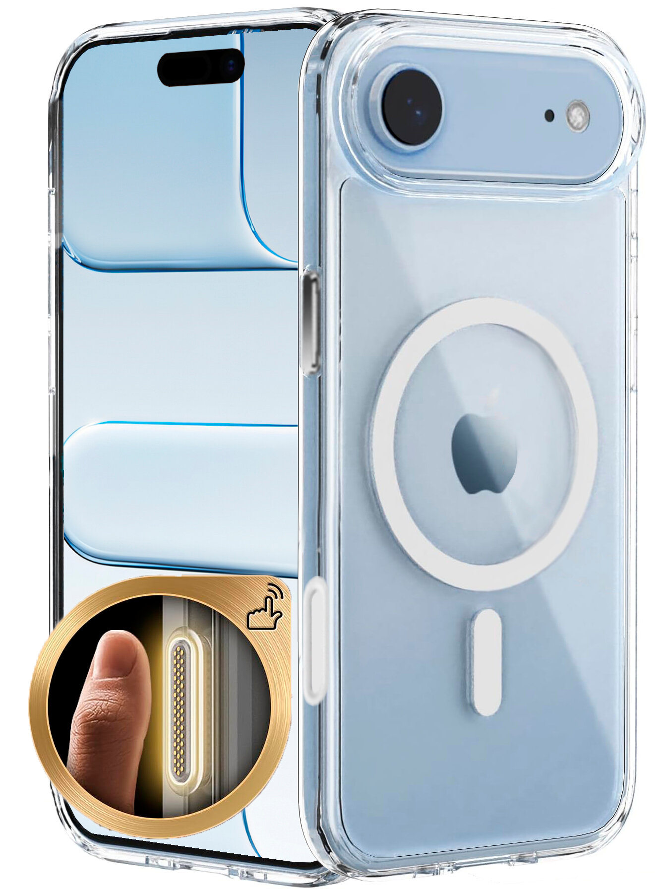 ZAZPOL Чехол прозрачный для iPhone 17 Air / айфон 17 эир магнитный, совместимый с магсейф, противоударный