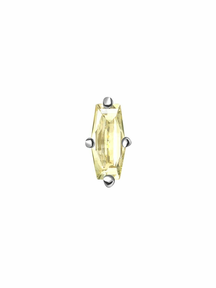 Моносерьга, серебро, 925 проба, родирование, фианит