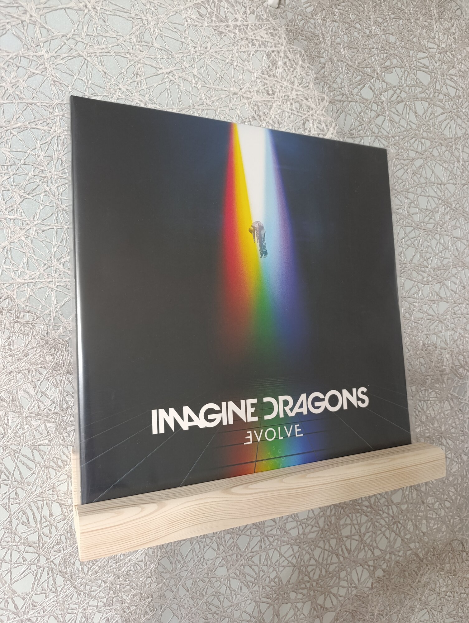 Деревянная полка для виниловой пластинки (Белая береза) -1 шт.