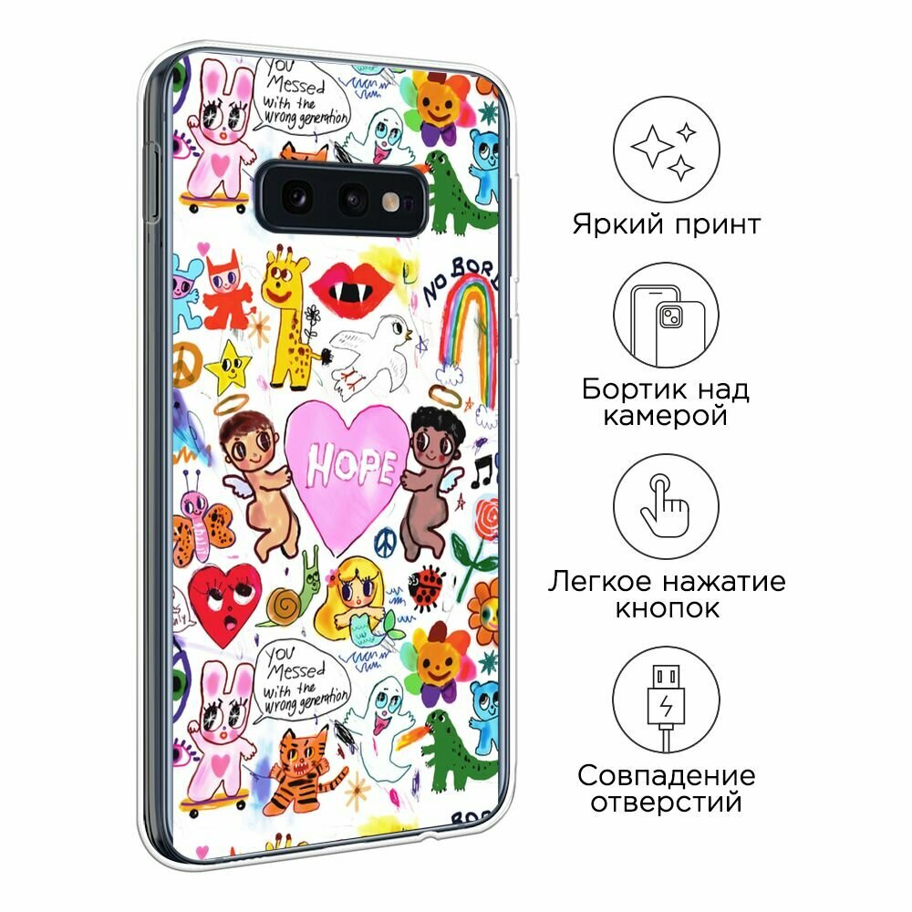 Чехол на Samsung Galaxy S10E / Самсунг Галакси S10E с принтом "Милые рисунки" — фото 1
