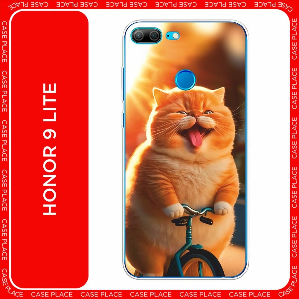 Чехол на Honor 9 Lite / Хонор 9 Лайт с принтом "Кот на велике"