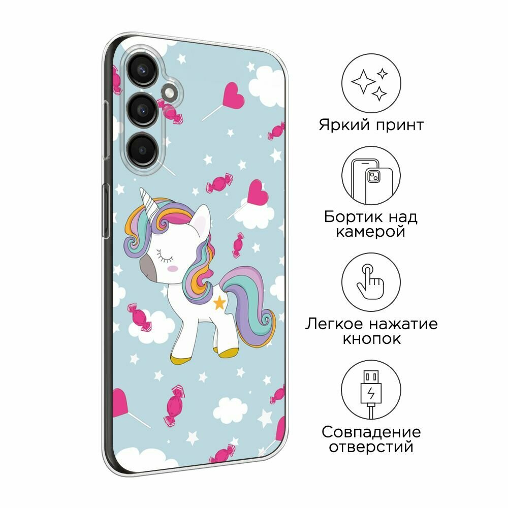 Чехол на Samsung Galaxy A24 / Самсунг Галакси A24 с принтом "Сладкий единорожек" — фото 1
