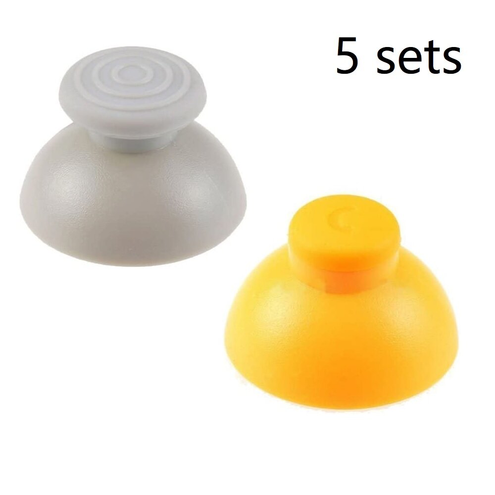 5 Комплектов Серо-Желтых Левых И Правых Кнопок Аналогового Джойстика Для Nintendo GameCube NGC GC Controller