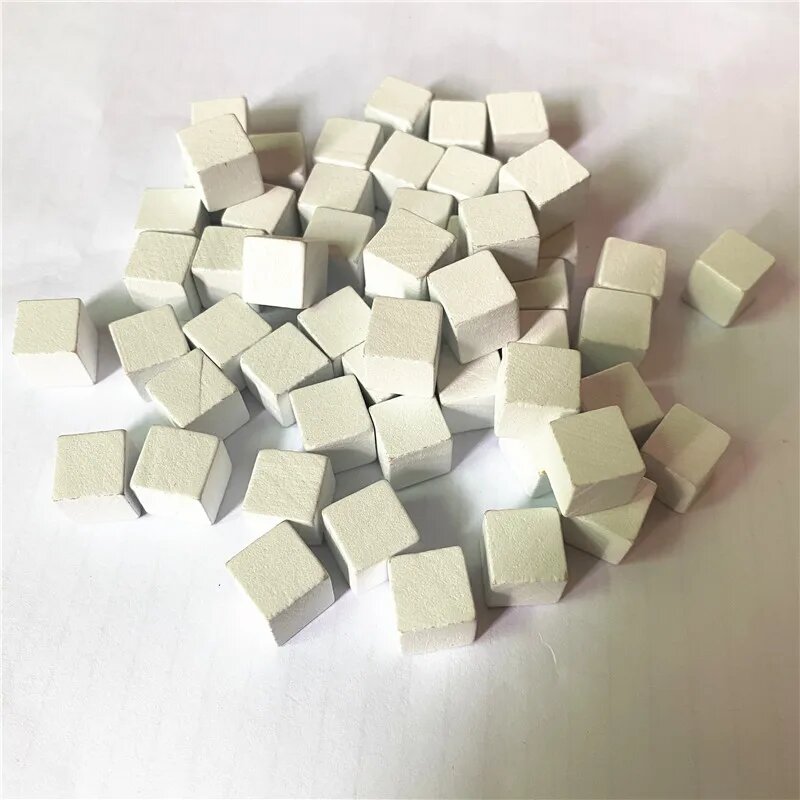 Деревянные кубики 10мм 500 шт. Белый, White