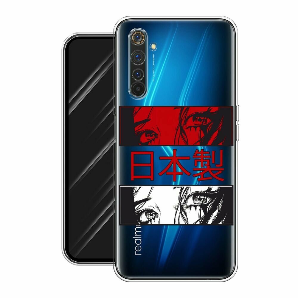 Чехол на Realme 6 Pro / Реалми 6 Про с принтом "Аниме глаза манга", прозрачный — фото 1