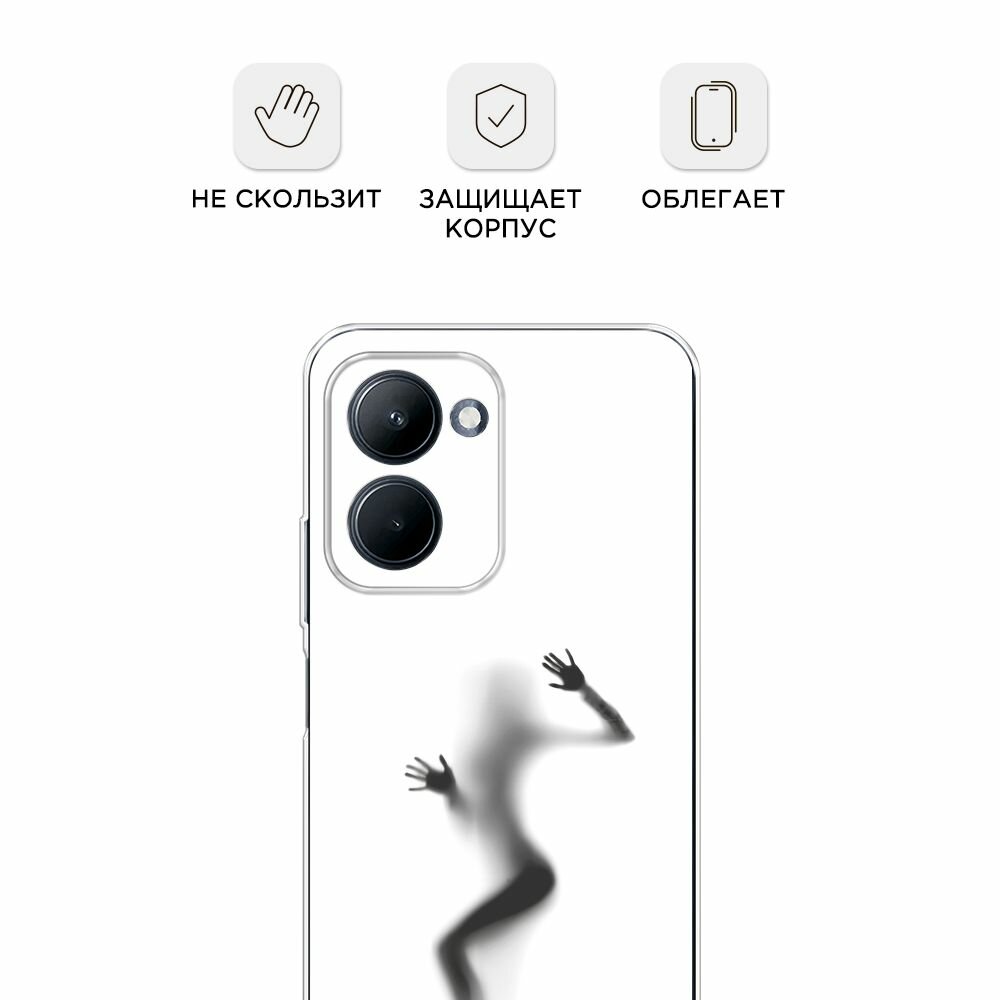 Силиконовый чехол на Realme C33 / Реалми С33 с принтом "Девушка в душе" — фото 1