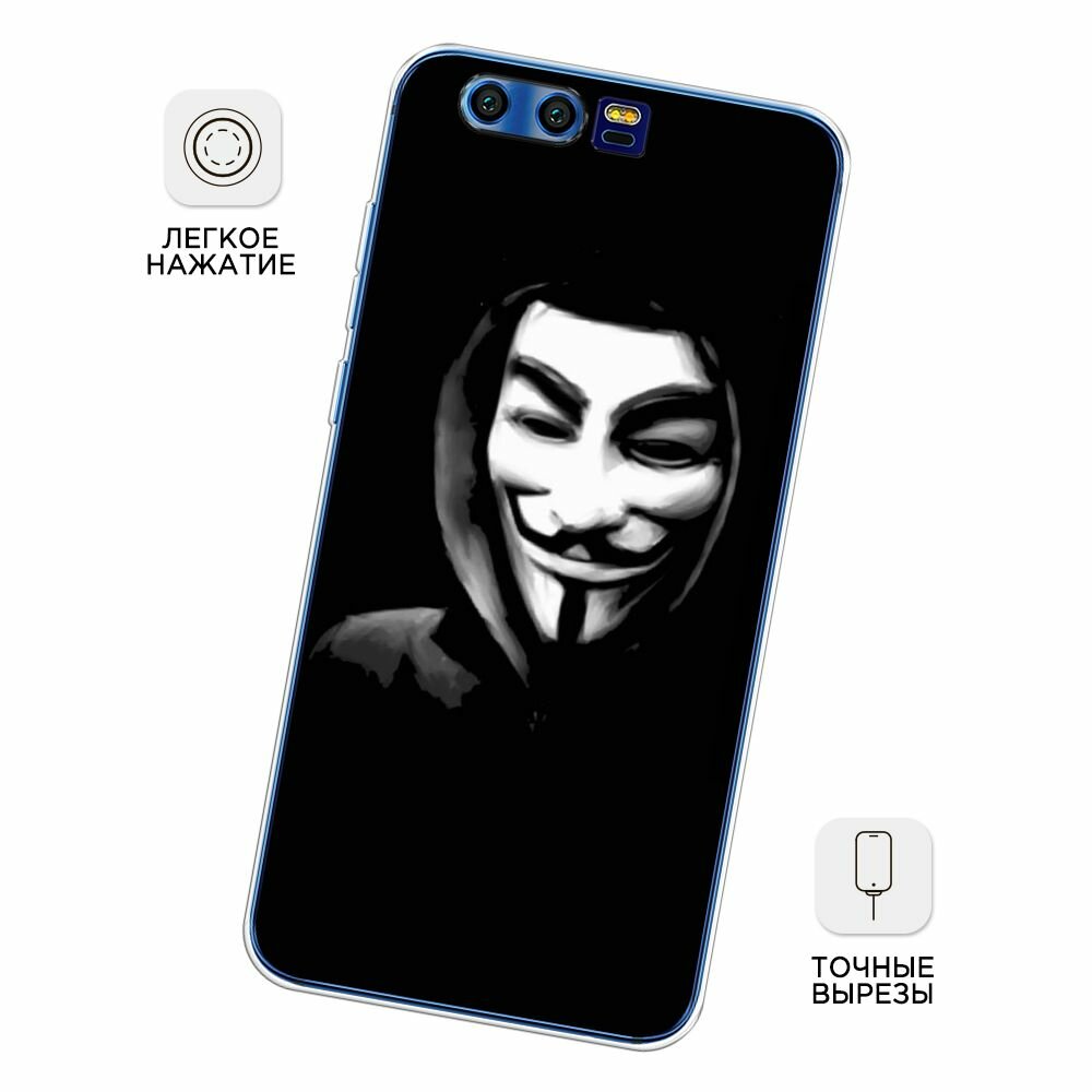 Силиконовый чехол на Honor 9 / Хонор 9 с принтом Анонимус — фото 1