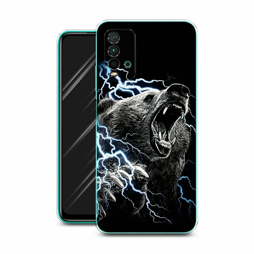 Чехол на Xiaomi Redmi 9T / Сяоми Редми 9Т с принтом "Гроза и медведь" — фото 1