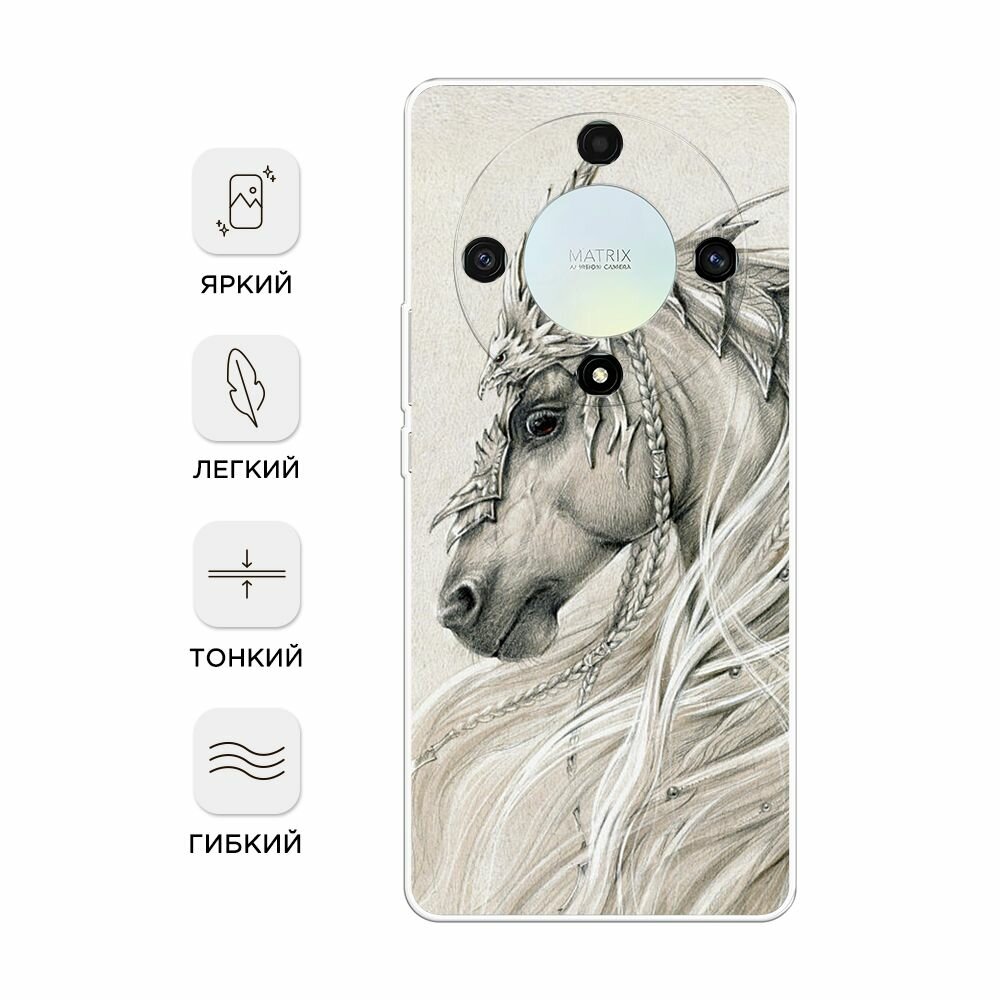 Силиконовый чехол на Honor X9A / Хонор X9A с принтом Мифическая лошадь — фото 1