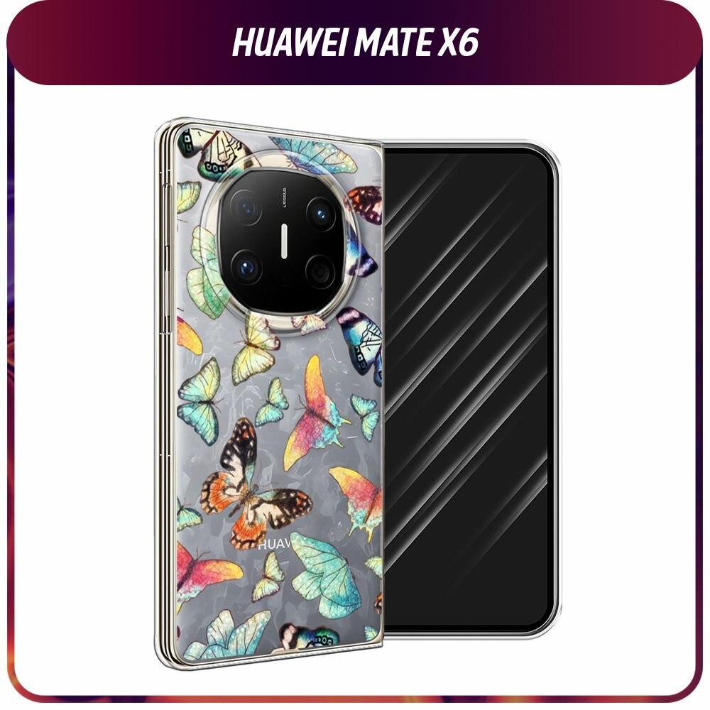 Чехол на Huawei Mate X6 / Хуавей Мате X6 с принтом Бабочки фон