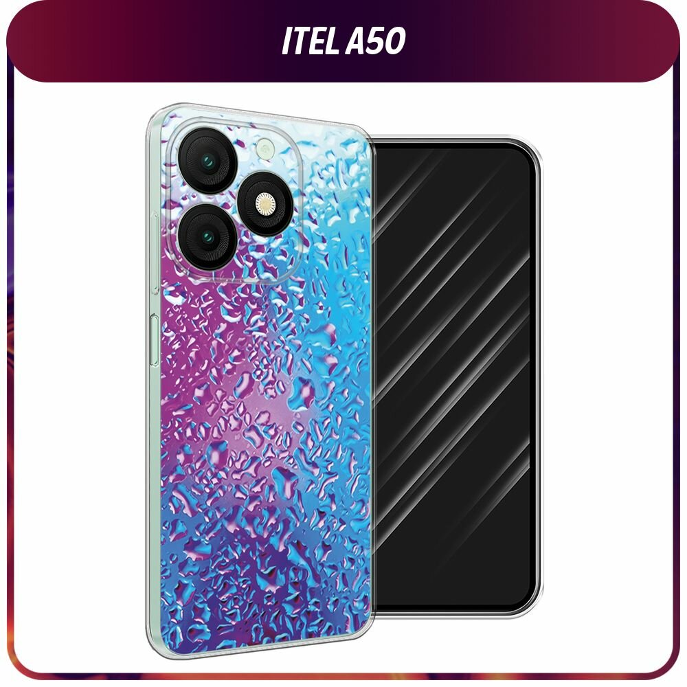 Силиконовый чехол на Itel A50 / Ител А50 с принтом "Капли на стекле"