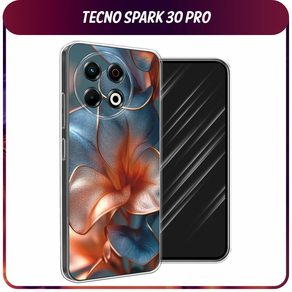 Чехол на Tecno Spark 30 Pro / Текно Спарк 30 Про с принтом "Жемчужные цветы"