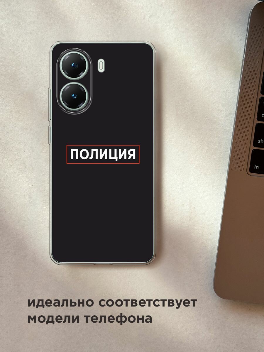 Силиконовый чехол на Poco X7 Pro / Поко X7 Про с принтом "Police logo" — фото 1
