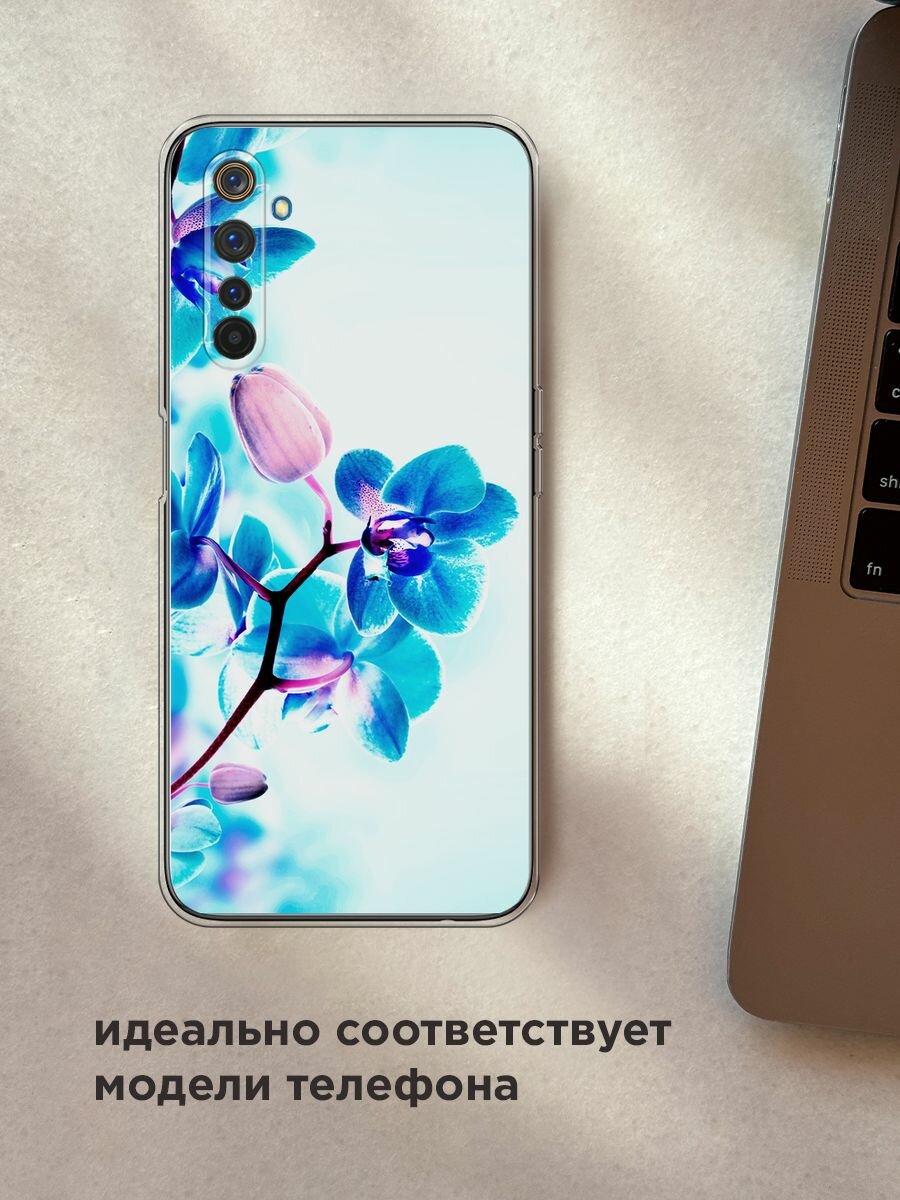 Чехол на Realme 6 Pro / Реалми 6 Про с принтом "Голубая орхидея" — фото 1