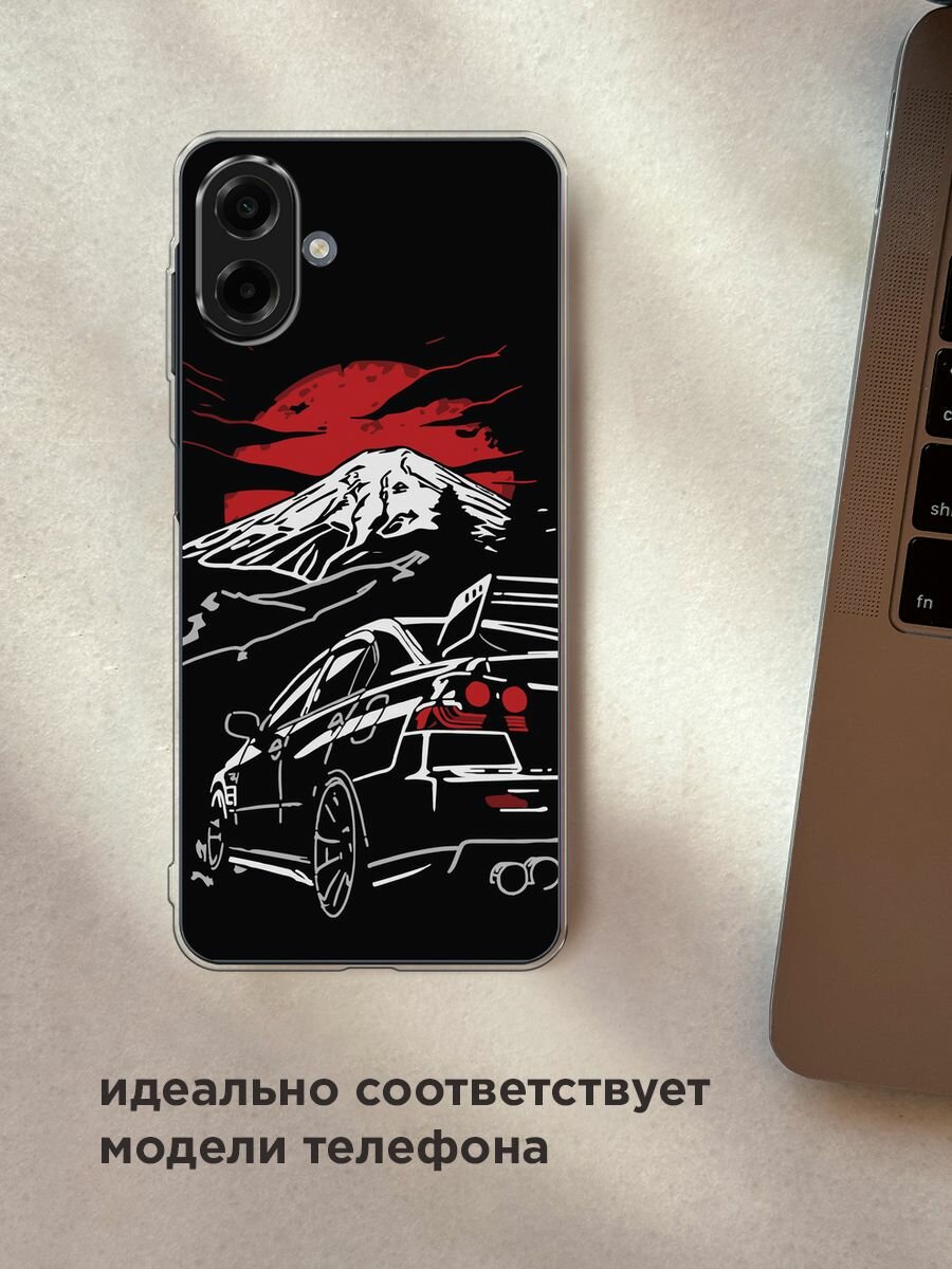 Чехол на Samsung Galaxy A07/A08 / Самсунг А07/А08 с принтом "Машина в горах JDM" — фото 1