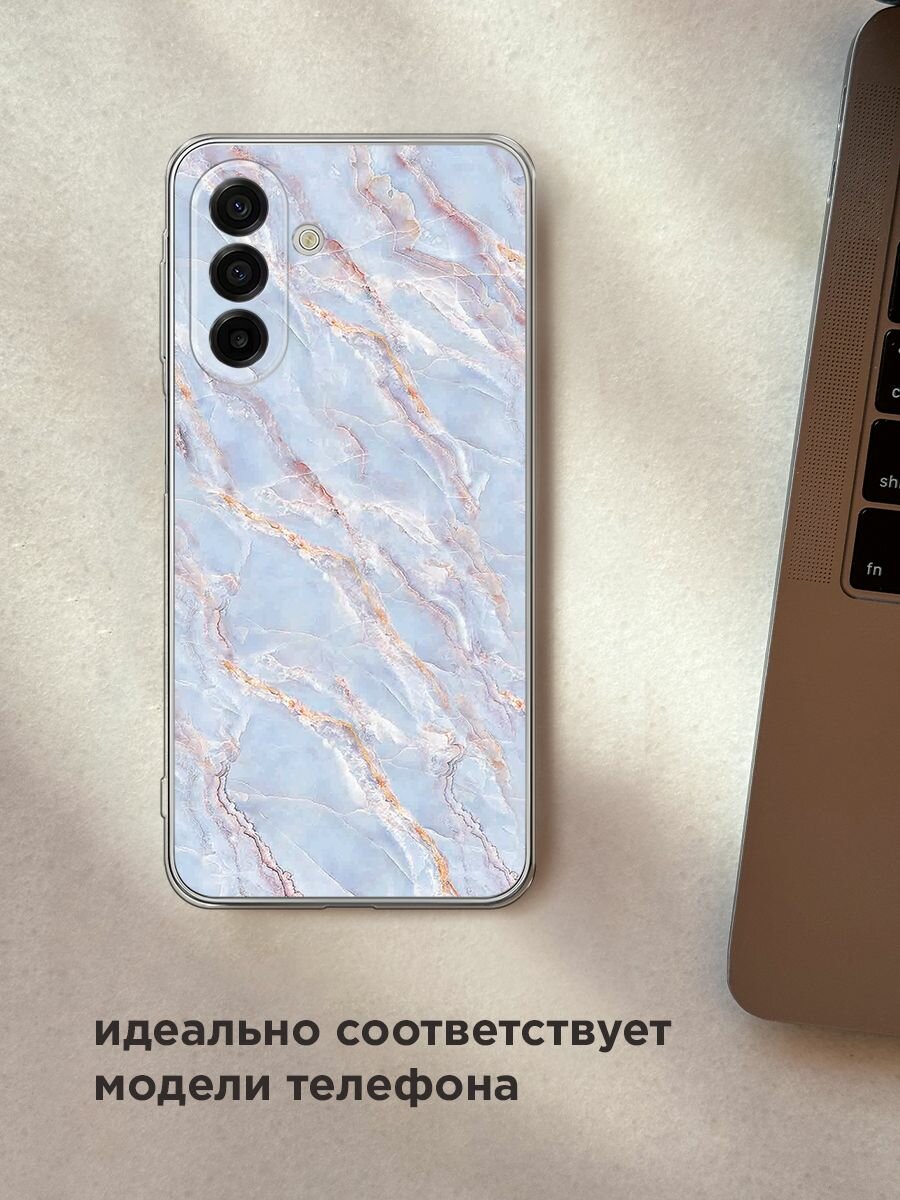 Чехол на Samsung Galaxy A17 / Самсунг А17 с принтом "Сиреневый мрамор" — фото 1