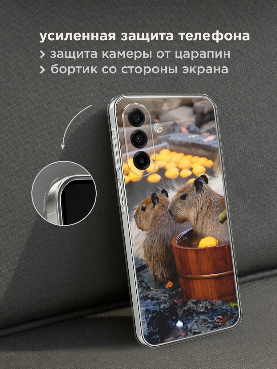Чехол на Samsung Galaxy A17 / Самсунг А17 с принтом "Капибары отмокают" — фото 1