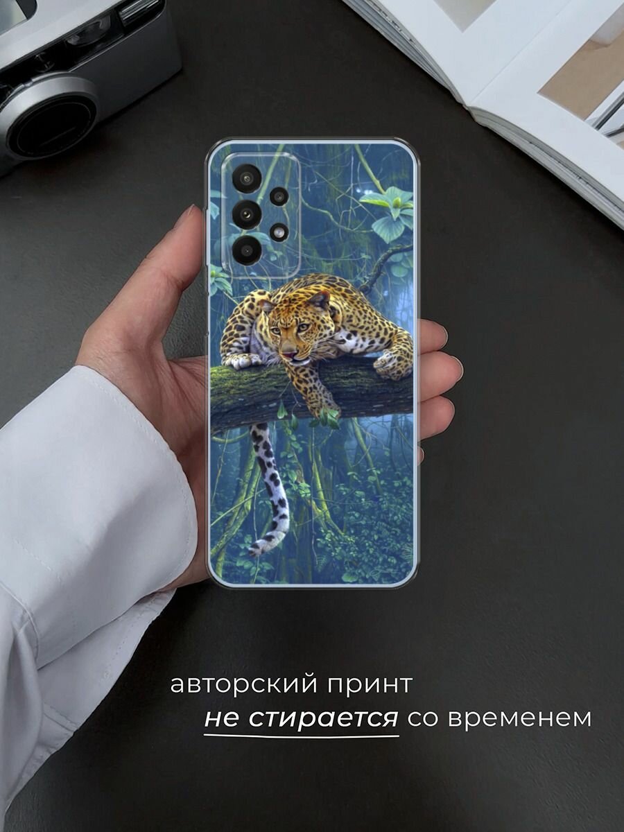 Чехол на Samsung Galaxy A23 / Самсунг Галакси А23 с принтом "Леопард охотник" — фото 1