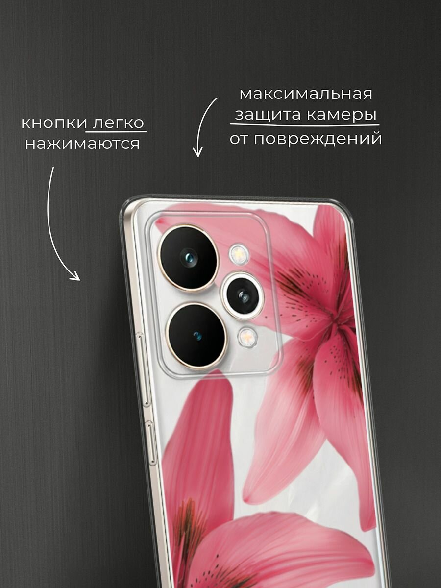 Чехол на Realme 15 Pro / Реалми 15 Про с принтом "Pink flower" — фото 1