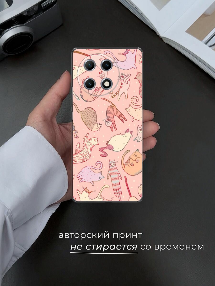 Чехол на Tecno Camon 30S / Текно Камон 30S с принтом "Розовое счастье" — фото 1