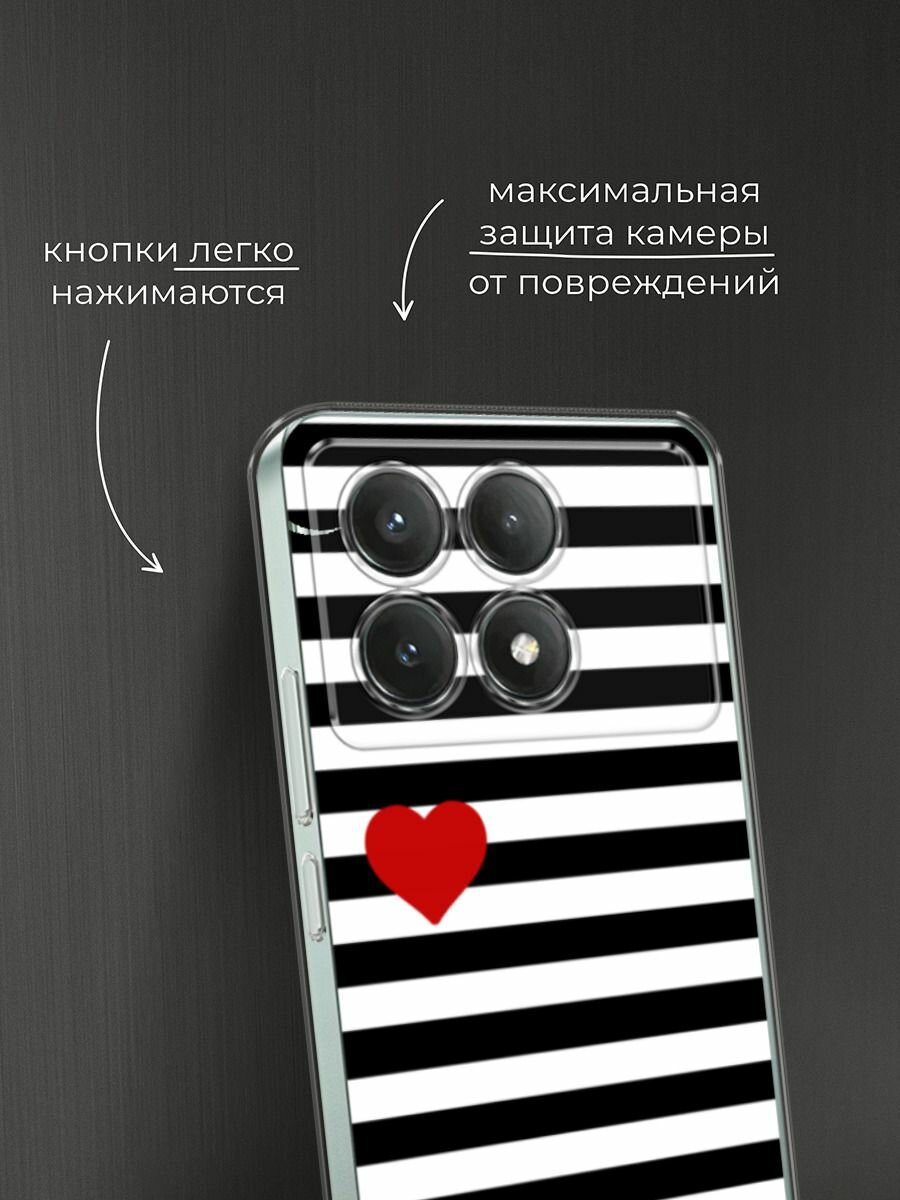 Чехол на Xiaomi Poco X6 PRO 5G / Поко X6 Про 5G с принтом "Красное сердце" — фото 1