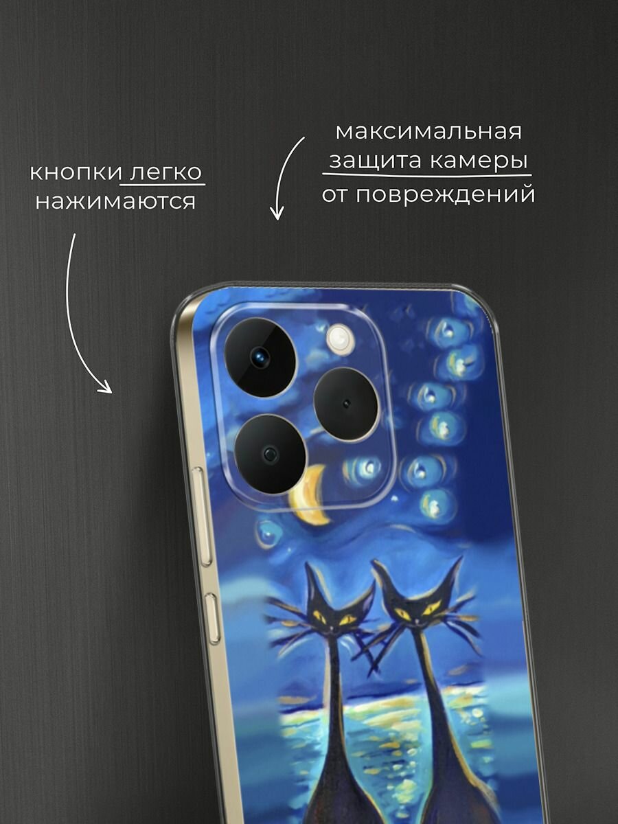 Чехол на Realme 15T / Реалми 15Т с принтом "Влюбленные котики 7" — фото 1