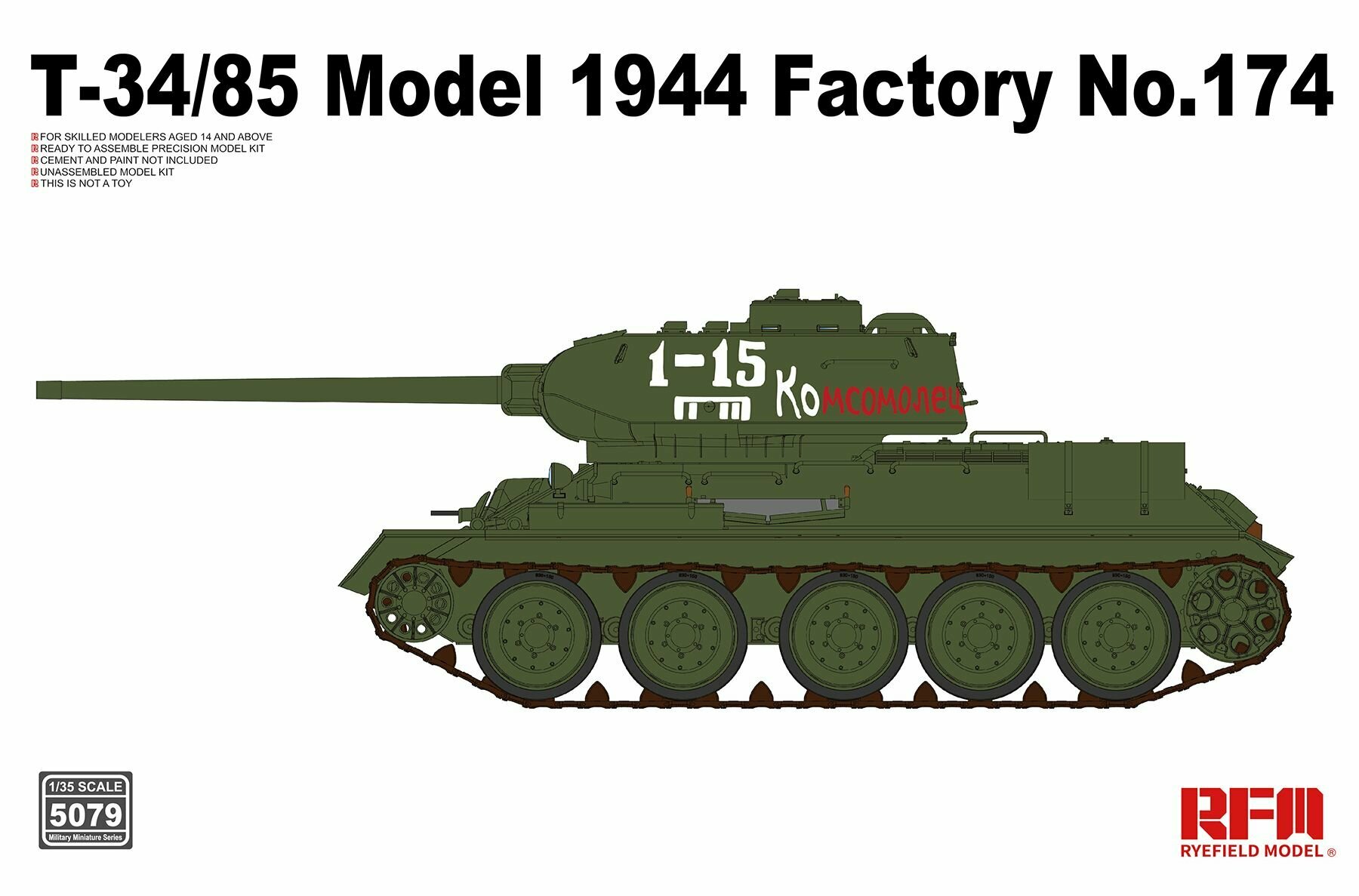 Rye Field RFM 5079 1/35 t34/85 1944 Завод no.174 Танки Модель танка