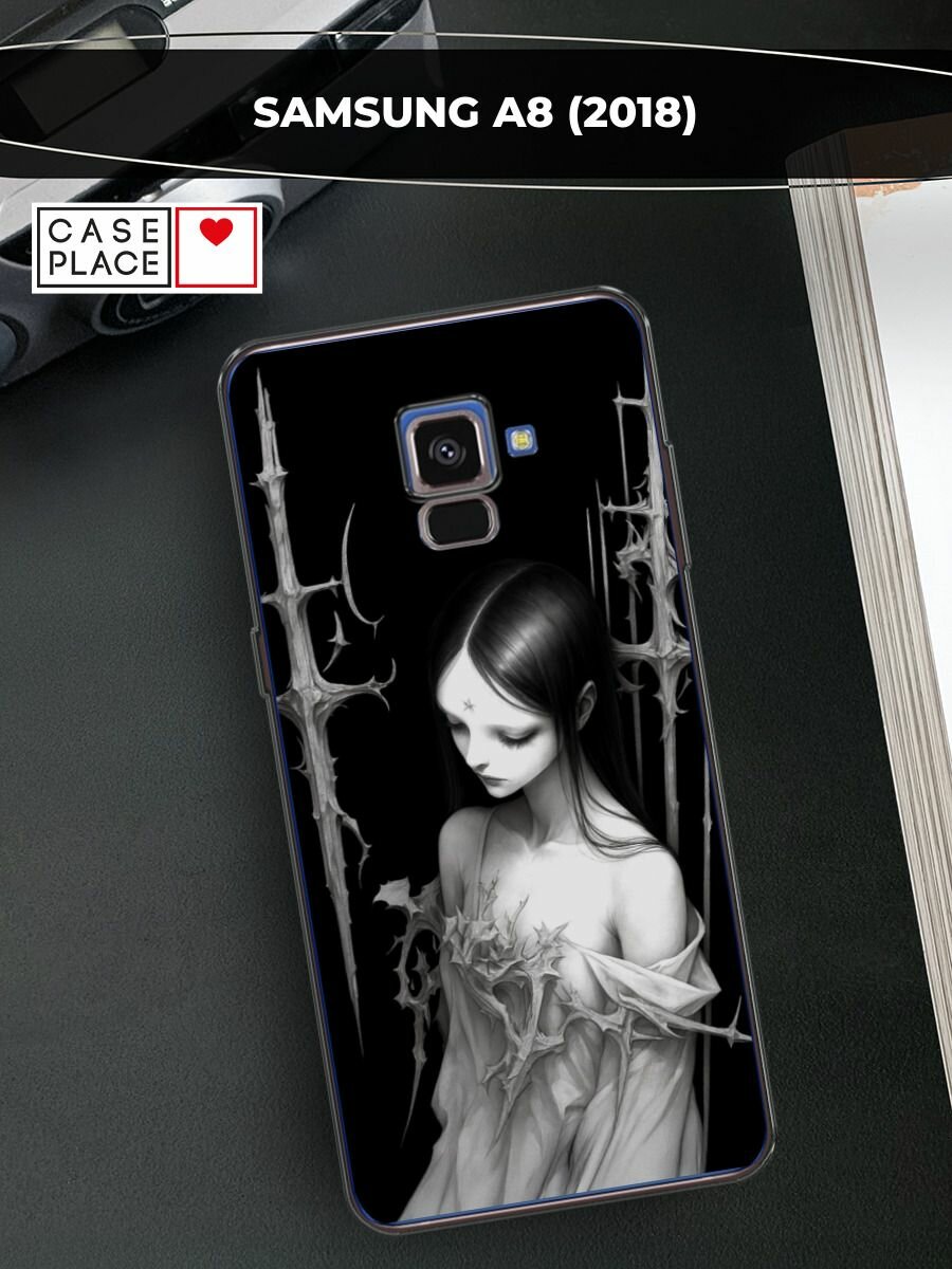 Чехол на Samsung Galaxy A8 2018 / Самсунг Галакси А8 2018 с принтом "Грустная готическая девушка"
