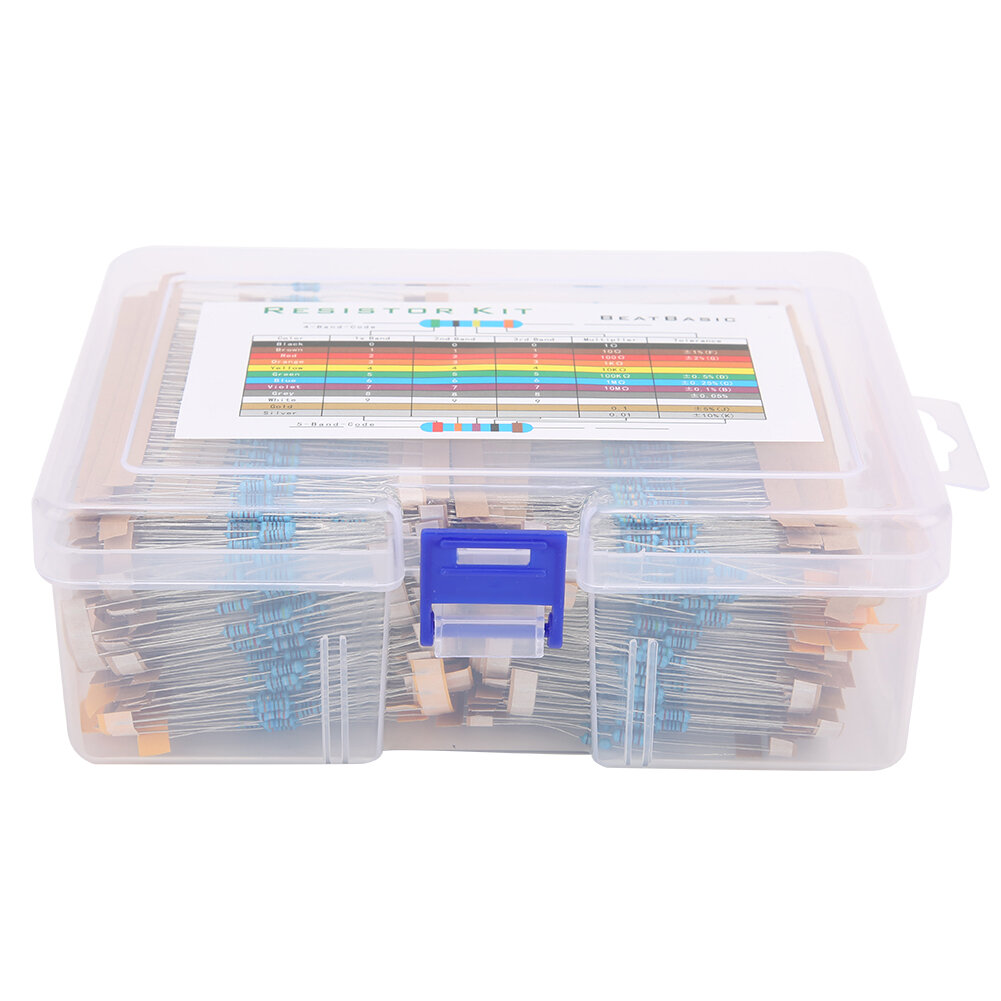 Набор из 2600 металлопленочных резисторов 1/4 Вт, 1 Ом - 3 МОм, электронные компоненты для ремонта печатных плат и проектов сделай сам