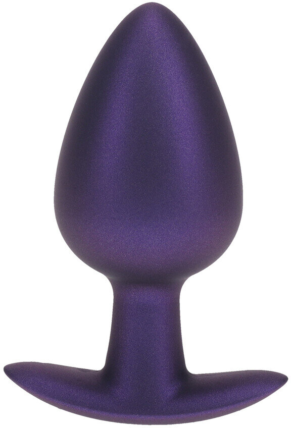 Анальная пробка Shots Media "Ouch! Metallic Pur", силикон, 4см
