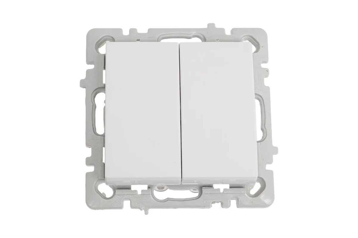 Nilson СУ moda-advantage 2-клавишный механизм выключателя белый 20112403 компактный корпус