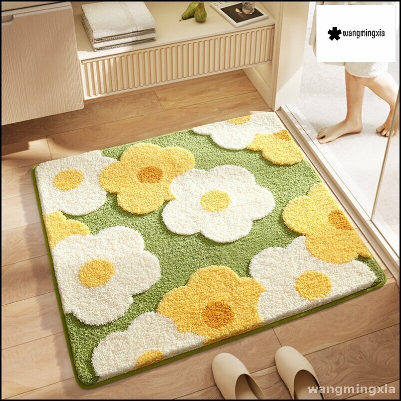 Эксклюзивный флокированный ковер House of Wishes с 3D цветочным принтом 60x60 см