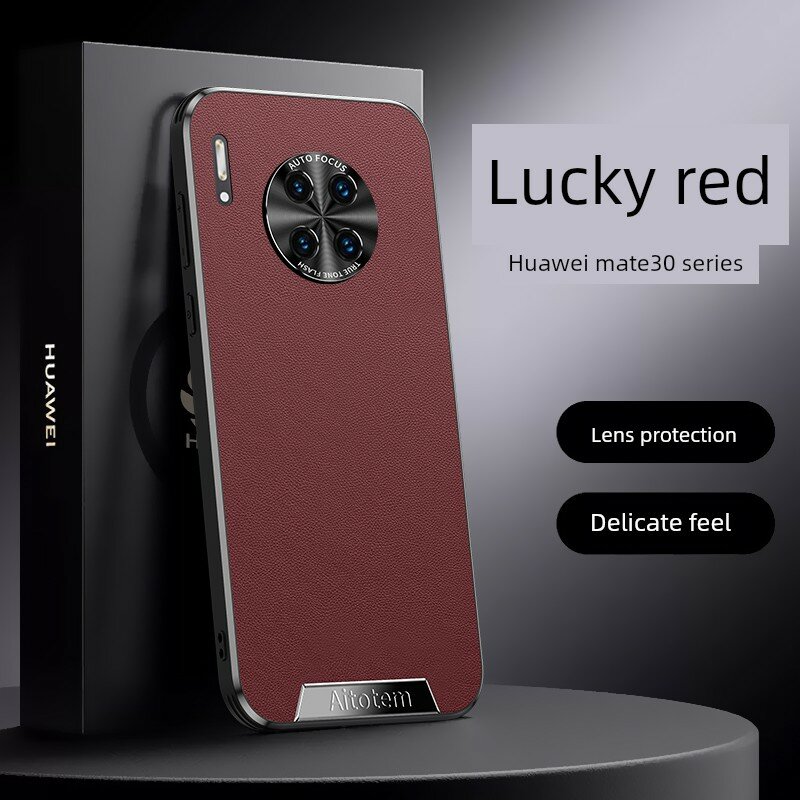 Кожаный чехол Huawei Mate 30E с звездным узором, розово-красный цвет, защита для 5G смартфона