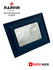 Зеркало косметическое 9100-Polo D.Blue в рамке из натуральной кожи