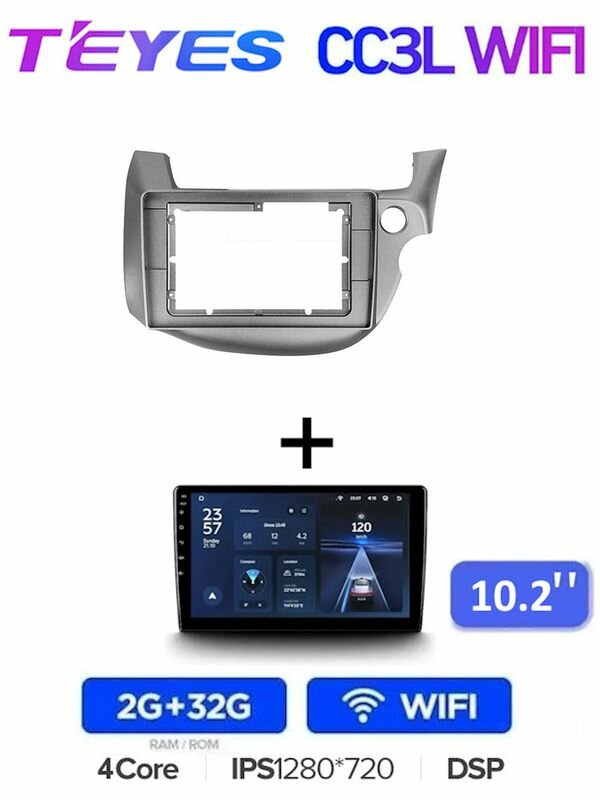 Магнитола Teyes CC3L WiFi 2/32 Gb 10 для Honda Jazz 2 GG Fit GE GP GE 2007-2014 Правый руль 2 din