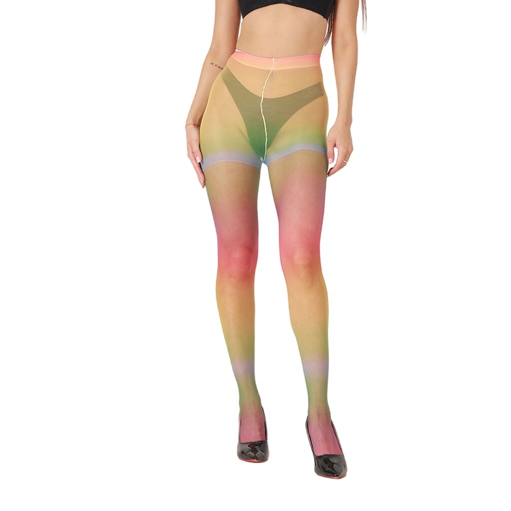 Женские прозрачные колготки, колготки с градиентом на весну и осень, колготки с высокой талией, чулки до бедра, контрольные верхние колготки