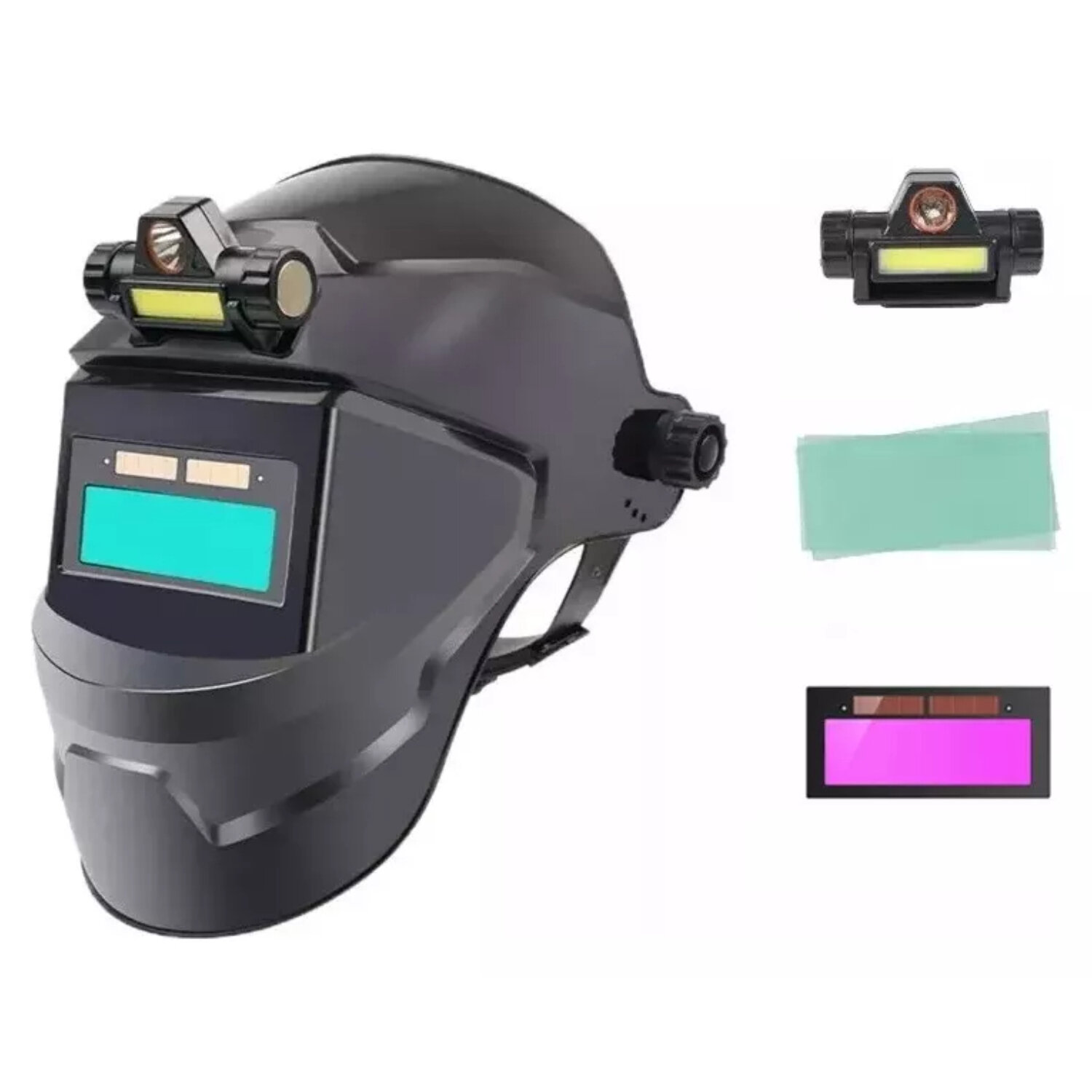 Автоматическая маска для сварки с изменением светофильтра Солнечная маска для сварки с естественной цветопередачей Головная сварочная маска Маска для сварки TIG Шапка для сварки Очки для сварщика Регулируемая степень затемнения 9-13