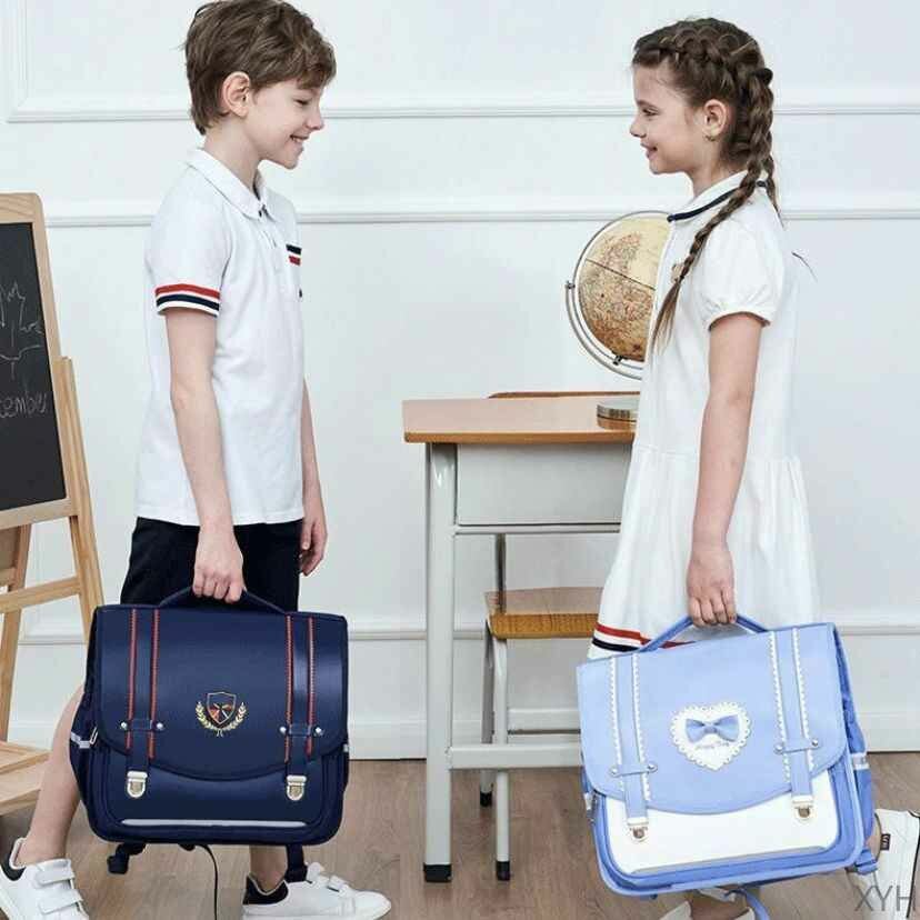 Модный школьный ранец для учеников начальной школы/ вместительный рюкзак в британском стиле для мальчиков и девочек/ детская сумка для учебников