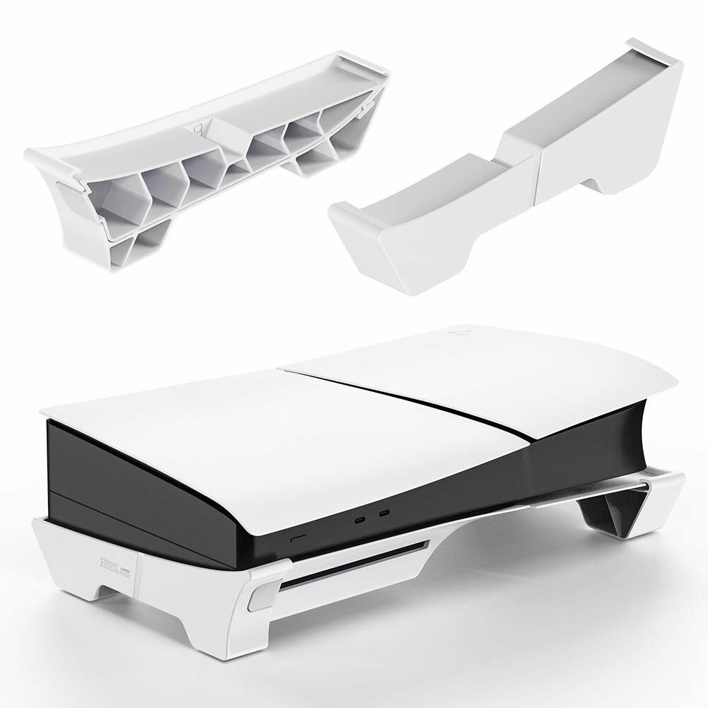 Опора для PlayStation 5 Slim в горизонтальном положении, белая, из ABS-пластика, с противоскользящими силиконовыми ножками